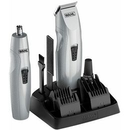 WAHL Bartschneider "05606-308", silber, B:3,5cm H:15,3cm T:3,3cm, Haarschneider, 5-fach verstellbarer Aufsteckkamm