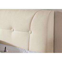 Boxspringbett Home Affaire, B:128cm L:218cm, beige, Komplettbetten, "Calloway", inkl. Topper, XXL-Ausf&uuml;hrung, in 4 Farben, 5 Breiten, 3 Matratzenarten