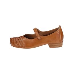 Everybody Damen Riemchenballerina "Everybody Ballerinas Leder", Gr. 38, braun, Leder, Schuhe
