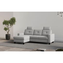 Ecksofa Places of Style, B:239cm H:91cm T:164cm, silber, 90% Polyester 10% Polyamid, Wohnzimmer, Sofas, "Varese", wahlweise mit Bettfunktion und