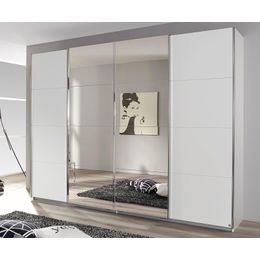 Schwebetürenschrank Rauch, B:316cm H:211cm T:62cm, weiß, Schränke, "Kleiderschrank Schrank Garderobe Wäscheschrank Ankleide SYNCRONO", mit
