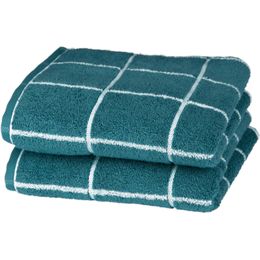 Handt&uuml;cher Ross, B:50cm L:100cm, blau, Frottier, Baumwolle, Handt&uuml;cher, "Cashmere &Uuml;berkaro", 100% Baumwolle, kariert, in modischen Karo Farben