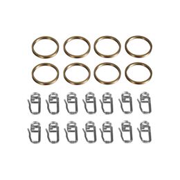 Gardinenring Liedeco, &Oslash;:0,2cm, grau, Metall, Gardinenbefestigungen, "Faltenlegehaken Inox"