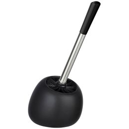 WC-Garnitur Wenko, B:17cm H:34,5cm L:14,5cm, schwarz, Keramik, Reinigungsb&uuml;rsten, "Polaris", Keramik