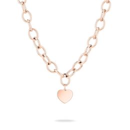 Damen Kette mit Anhänger "Schmuck Edelstahl My Heart Herz", Edelstahl, L: 45 B: 10mm, rosa, Liebeskind Berlin, Edelstahl, B:10mm, Halsketten