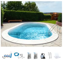 Ovalpool MY POOL BWT, B:360cm H:150cm L:737cm, beige, Schwimmbecken, "PREMIUM mit sandfarbener Innenfolie", H&ouml;he: 150 cm, in verschiedenen Gr&ouml;&szlig;en