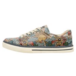DOGO Damen Sneaker "Sneaker The Sun Never Goes Down", Gr. 37blau, Lederimitat, Schuhe, Handgefertigt