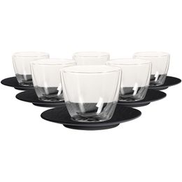 Villeroy & Boch VILLEROY & BOCH Latte-Macchiato-Glas "Café au Lait-Set Manufacture Rock 250 ml 6er Set schwarz", schwarz, Trinkgefäße