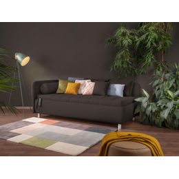 Schlafsofa Alina, B:207cm H:80cm T:112,5cm, braun, Struktur TMD (100% Polyester), Jugendzimmer, Sofas, "Kiana", Liegefl&auml;che 90/200 cm oder 100/200