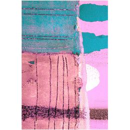 Bild Komar, B:50cm H:70cm, bunt, Holz, Papier, Wohnzimmer, Bilder, "Pinky Allegro", Wandbild zur Dekoration - ohne Rahmen