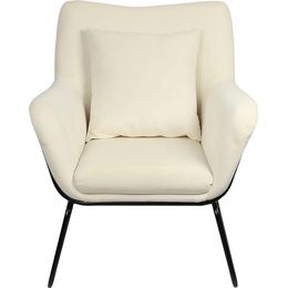 Relaxsessel Salesfever, B:68cm H:82cm T:75cm, beige, Samt (100% Polyester), Metall, Wohnzimmer, Sessel, "Iseo Entspannung pur: Der Relaxsessel",