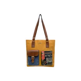 DOGO Damen Umhängetasche "Multi Pocket Bag Shopper-Tasche Ambassadeurs Damen", gelb, Lacklederimitat, Taschen, Handgefertigt