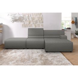 Ecksofa Egoitaliano, B:287cm H:80cm T:98cm, grau, Luxus-Micofaser Lederoptik (100% Polyester) ist ein neues technisches Gewebe mit einem visuellen