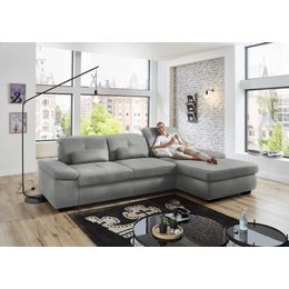 Ecksofa DIE PLANBAR, B:309cm H:85cm T:195cm, silber, 85% Polyester;15% Nylon, Wohnzimmer, Sofas, "MP-IN16012 L-Form, mit Kaltschum-Polsterung", inkl.