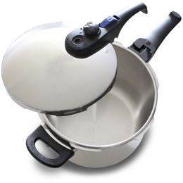 ELO Schnellkochtopf "Praktika Plus", 4 l + &Oslash; 22cm + H&ouml;he 19,5cm, silber, T&ouml;pfe, &Uuml;berdrucksicherung im Deckelrand, 4 Liter, Induktion