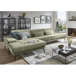 Ecksofa DIE PLANBAR, B:328cm H:82cm T:190cm, gr&uuml;n, 100% Polyester, Wohnzimmer, Sofas, "MP-IN20126 L-Form mit Kaltschaum-Polsterung", mit
