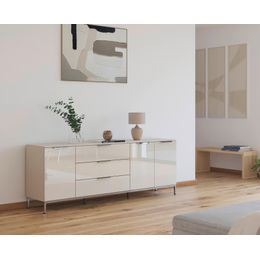 Kombikommode Rauch, B:200cm H:72cm T:42cmbeige, glas beige (champagner), Holzwerkstoff, Schlafzimmer, Sideboards, "Kommode T&uuml;rkommode Sideboard