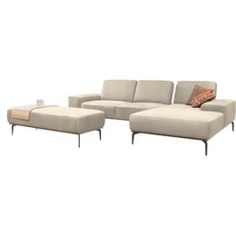 Ecksofa W.Schillig, B:319cm H:88cm T:178cm, beige, Longlife Xtra-Leder Z73: Naturwalkleder der Luxusklasse aus den erlesensten Rohh&auml;uten. Hautst&auml;rke