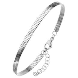 Jobo Damen Armband "Herringbone", 20cm, Edelstahl, silber, Edelstahl, Armb&auml;nder, Edelstahl 17-20 cm verstellbar