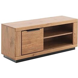 Lowboard MCA LIVING, B:123cm H:52cm T:54cm, beige, Holzwerkstoff, Massivholz, Wohnzimmer, Sideboards, "Greno TV-Lowboard", durchgehende Lamelle