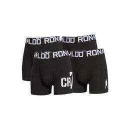 CR7 Jungen Boxershorts "Boxershort CR7 Boys Trunk 4-pack 4er Pack", Gr. 140, schwarz, Obermaterial: 95% Baumwolle CO. 5% Elasthan EL., Unterhosen