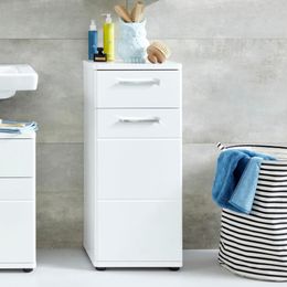 Unterschrank Welltime, B:37cm H:87cm T:34cm, wei&szlig;, FSC-zertifizierter Holzwerkstoff, Badezimmer, Schr&auml;nke, "Mora", Standschrank mit 1 T&uuml;r & 1