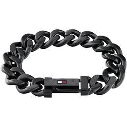 Tommy Hilfiger Herren Armband "WILD", 19cm, Edelstahl, schwarz, Edelstahl, Armbänder, mit Emaille