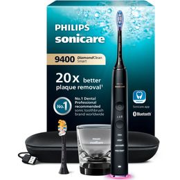 Elektrische Zahnbürste "DiamondClean 9400, HX9917", schwarz, PHILIPS SONICARE, B:17,15cm H:25,25cm T:11,13cm, Elektrozahnbürsten, mit integriertem