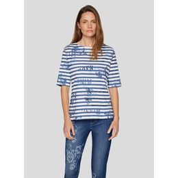 Rabe Damen Print-Shirt "T-Shirt", blau, Gr. 36, 100%Baumwolle, Shirts
