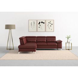 Sit & More Ecksofa SIT & MORE, B:274cm H:87cm T:230cm, rot, Wohnzimmer, Sofas, "Cabrio L-Form, B: 274 cm, mit Sitztiefen-, Arm- & Kopfteilverstellung", 3
