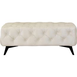 Polsterhocker Home Affaire, B:120cm H:45cm T:80cm, beige, Struktur (100% Polyester9;Samtoptik (100% Polyester), Hocker, "Amaury", Chesterfield-Optik,