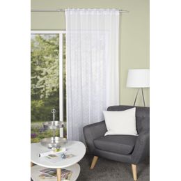 Vorhang Home Wohnideen, B:140cm H:245cm, weiß, Wirkware, Polyester, Wohnzimmer, Gardinen, "PILAGO", Kombibandschal PILAGO mit Raschelspitze
