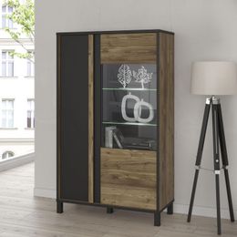 Highboard FORTE, B:95,4cm H:158,8cm T:42cm, beige, Dekorfolie, FSC-zertifizierter Holzwerkstoff, Wohnzimmer, Sideboards, "Hayato", H&ouml;he ca. 159 cm