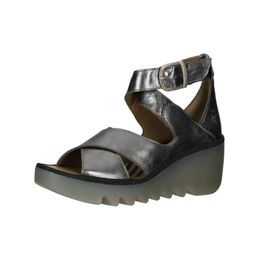 Fly London Damen Keilsandalette "Fly London Sandalen Leder", Gr. 40grau, Leder, Schuhe