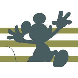 Bild Komar, B:50cm H:70cm, gr&uuml;n, Holz, Papier, Wohnzimmer, Bilder, "Mickey Shadow", Wandbild zur Dekoration im Kinderzimmer - ohne Rahmen