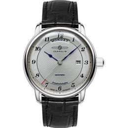 Zeppelin Herren Automatikuhr "Friedrichshafen Automatic Day/Date", schwarz, Armbanduhren, Armbanduhr, Herrenuhr, Made in Germany, Mechanische Uhr,