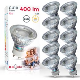 B.K.LICHT LED-Leuchtmittel, L:5,3cm &Oslash;:5cm, wei&szlig;, Leuchtmittel, LED Lampe Gl&uuml;h-Birne Reflektor-Form 5W 400 Lumen 3000K warmweiss
