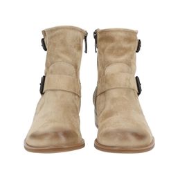 Paul Green Damen Bikerboots "Paul Green Stiefelette Veloursleder", Gr. 37,5, braun, Veloursleder, Schuhe