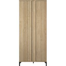 Aktenschrank GAMI, B:80cm H:190cm T:45cm, braun, Spanplatte, B&uuml;ro, Schr&auml;nke, "Faro", moderner Industrial Look