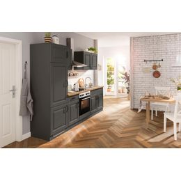 Wiho-K&uuml;chen K&uuml;chenzeile WIHO K&Uuml;CHEN, B:270cm T:60cm, grau, Komplettk&uuml;chen-Sets, "Erla", ohne E-Ger&auml;te, Breite 270 cm