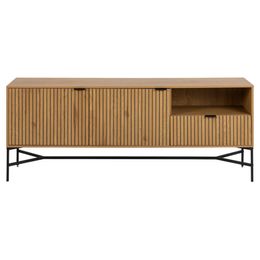 Sideboard ACTONA GROUP, B:180cm H:70cm T:40cm, braun, Wohnzimmer, Sideboards, "Jaipur Anrichte, Kommode", Eiche-Optik, 2 T&uuml;ren, 2 Einlegeb&ouml;den,
