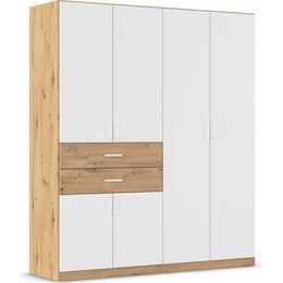 Dreht&uuml;renschrank Rauch, B:181cm H:210cm T:54cm, wei&szlig;, Holzwerkstoff, Schr&auml;nke, "Kleiderschrank Schrank Garderobe MAIKA mit Dekor-Front", 2