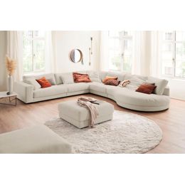 Ecksofa 3C CANDY, B:225cm H:86cm T:395cm, beige, 85% Polyester, 15% Viskose, Wohnzimmer, Sofas, "Enisa II, bequem und komfortabel, Mega Familiensofa,