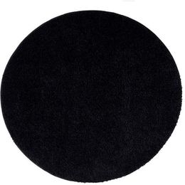 Hochflor-Teppich Carpet City, H:30mm &Oslash;:80cm, schwarz, Polypropylen, Teppiche, "City Shaggy", Teppich Langflor, Uni, Shaggy, flauschig-weich