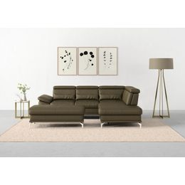 Sit & More Ecksofa SIT & MORE, B:274cm H:87cm T:230cm, grün, Wohnzimmer, Sofas, "Cabrio L-Form, B: 274 cm, mit Sitztiefen-, Arm- & Kopfteilverstellung", 3