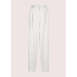 Madeleine Mode MADELEINE Damen Bundfaltenhose "Palazzohose Weite Bundfaltenhose mit Formbund", weiß, Gr. 44, Obermaterial: 62% Polyester PES. 26% Viskose CV. 9%