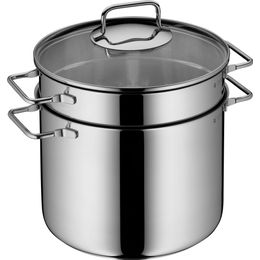 WMF Spaghettitopf, 7 l + &Oslash; 24cm + H&ouml;he 23,5cm, silber, T&ouml;pfe, mit Siebeinsatz, &Oslash; 24 cm, Induktion