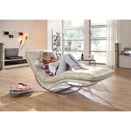 Relaxliege W.Schillig, B:75cm H:85cm T:169cm, grau, Longlife Xtra-Leder Z59: Glattleder mit modischer Pr&auml;gung. Hautst&auml;rke 0, 9 - 1, 1 mm, Wohnzimmer,