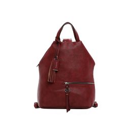 Tamaris Damen Rucksack "Rucksack TAS Nele", rot, Obermaterial: 60% Polyurethan PU. 40% Polyester PES., Rucksäcke
