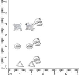 Celesta Damen Paar Ohrstecker "925 Sterling Silber rhodiniert Zirkonia", one-size, Silber 925 (Sterlingsilber), wei&szlig;, Silber 925 (Sterlingsilber),